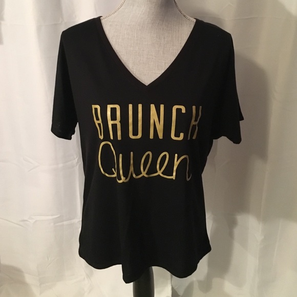 Tops | Brunch Queen Boutique Top Black Gold | Poshmark